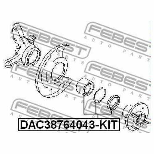 Подшипник ступицы колеса Febest DAC38764043KIT