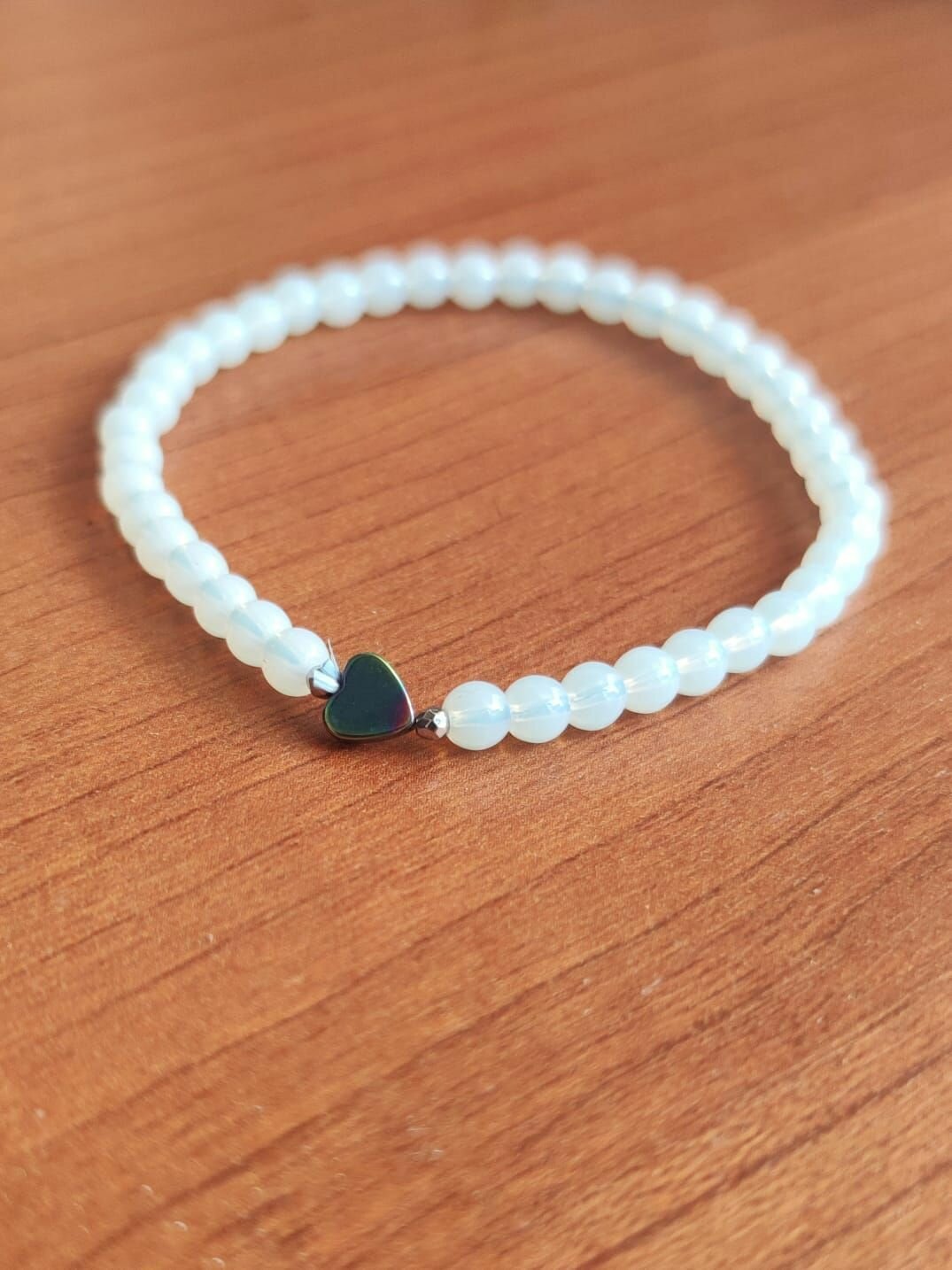 Браслет, гематит, лунный камень