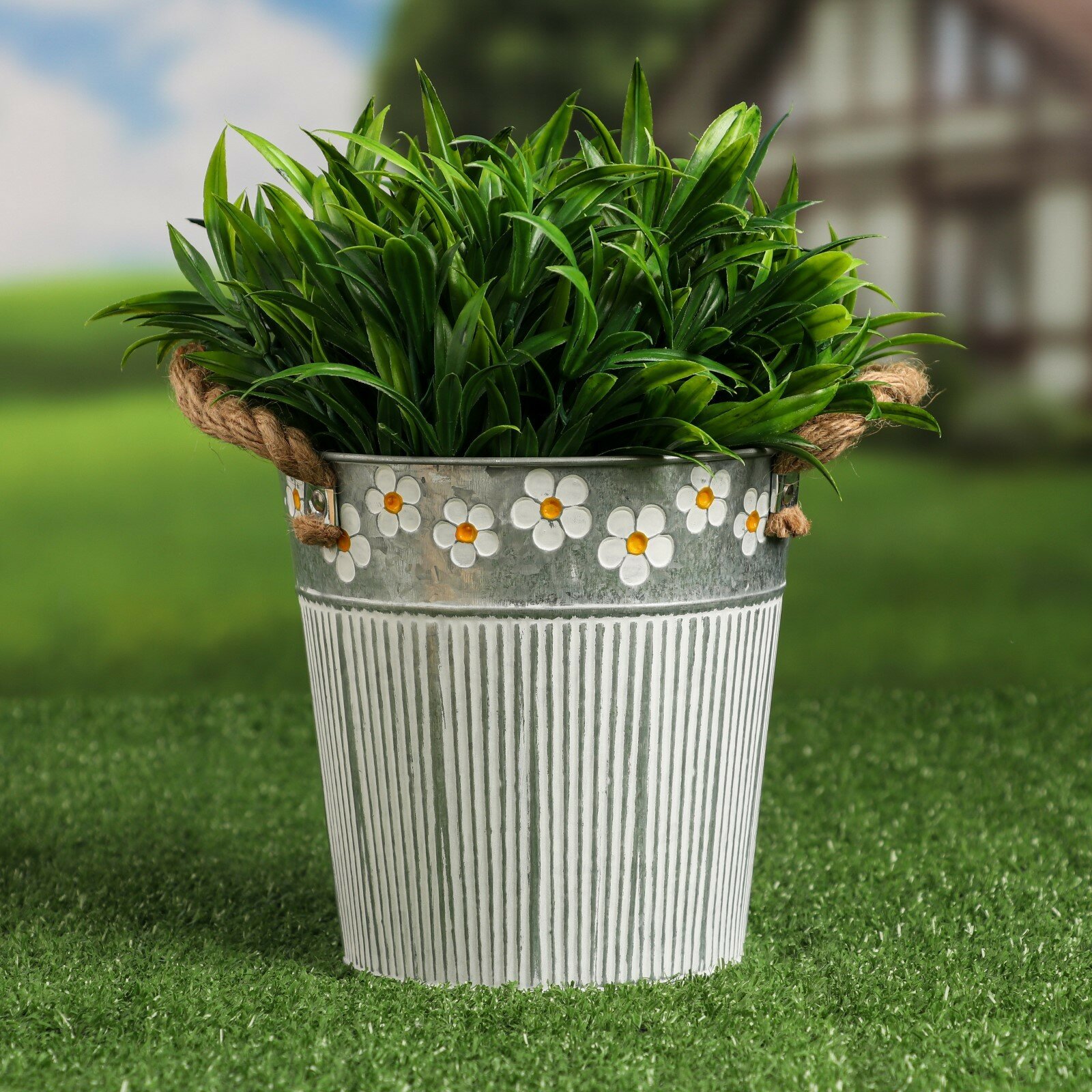 Кашпо TAKE IT EASY "Ведерко Фрейя", металл, хромированное, 15×15×15 см