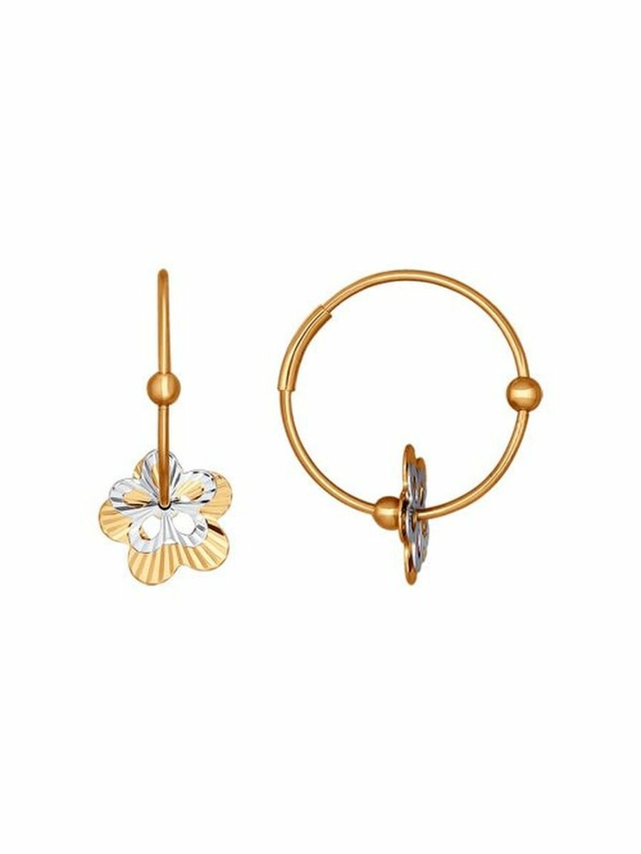Серьги конго красное золото, 585 проба