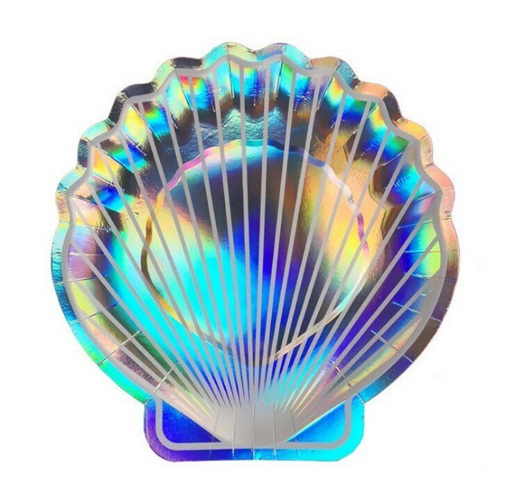 Тарелки Жемчужная ракушка 18см, 6 шт , Гавайская вечеринка