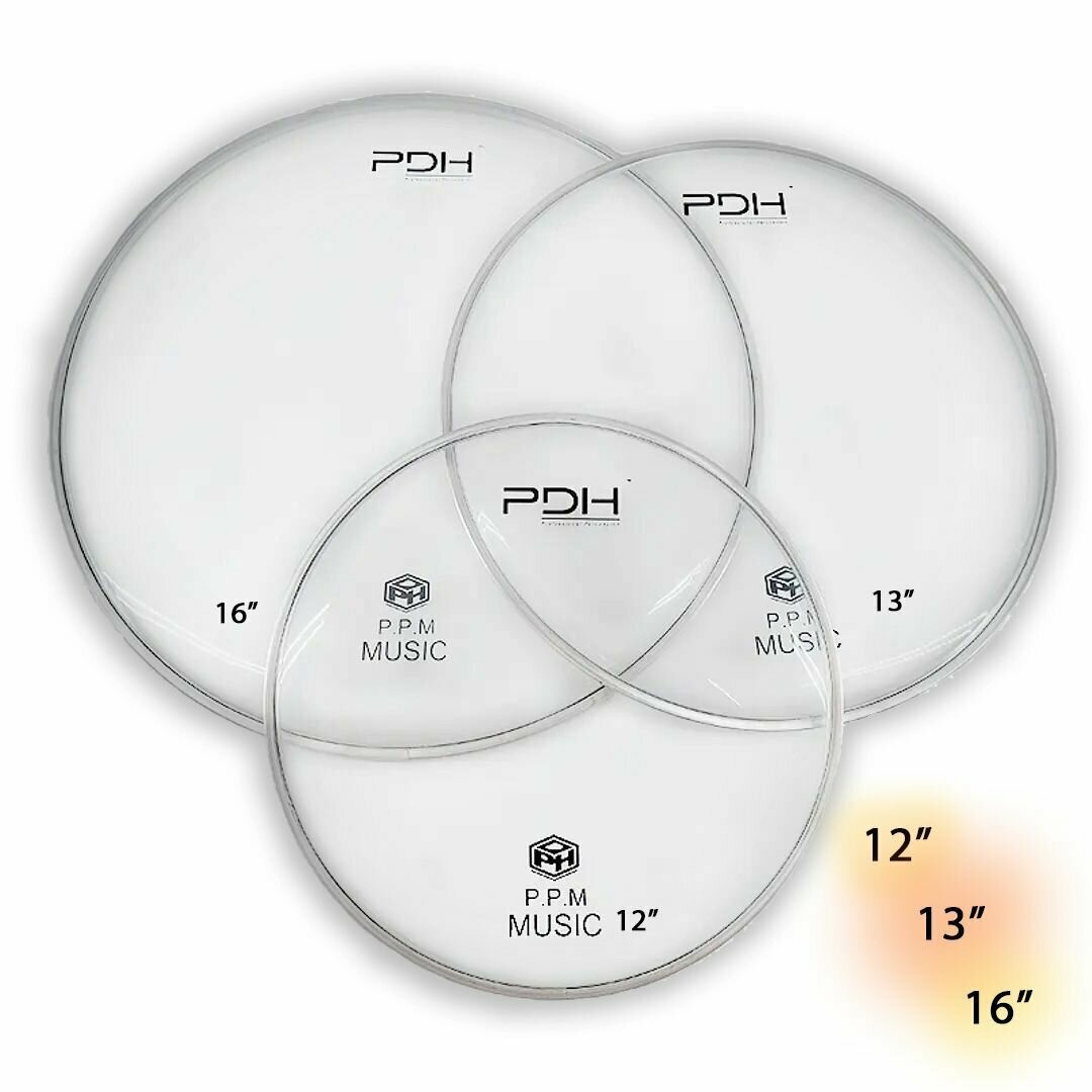 Резонаторные пластики 3 шт для ударной установки 12" 13" 16"