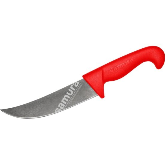 Нож кухонный Пичак Samura SULTAN PRO, 161 мм, ТЭП красный, AUS-8 с галтовкой (SUP-0086BR/K)