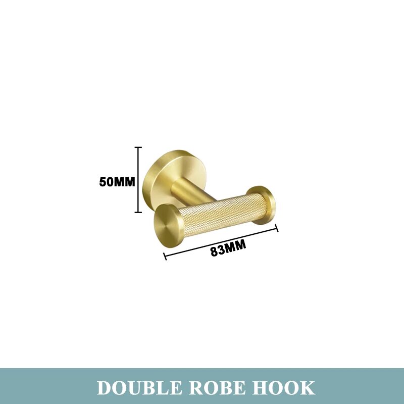 Набор фурнитуры для ванной из нержавеющей стали brushed gold Double Hook