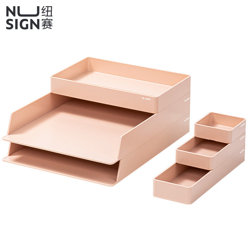 Ящик для хранения документов Deli NS001, розовый, A4