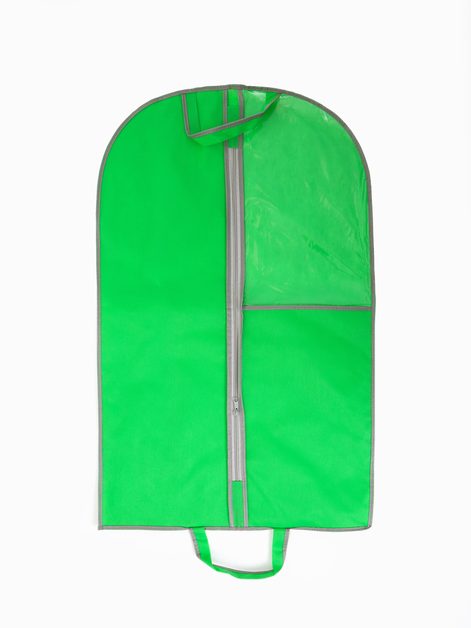 Чехол для детской одежды на молнии, с ручками и прозрачным окном 80*50 салатовый