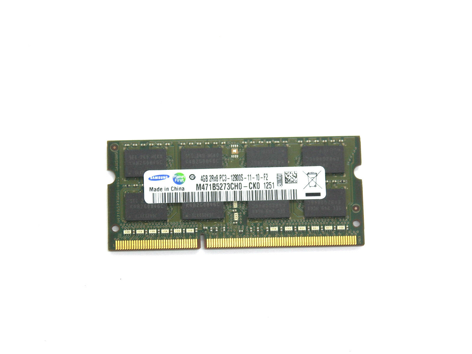 Оперативная память SODIMM 4Gb, DDR3 1600MHz, SAMSUNG M471B5273CH0-CK0 16 чипов