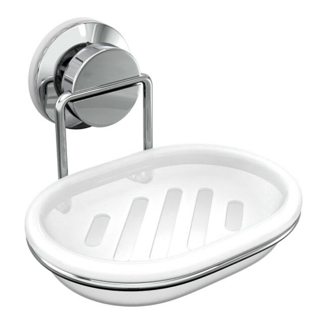 FORA Atlant мыльница настенная вакуумная присоска хром держатель для ванной комнаты