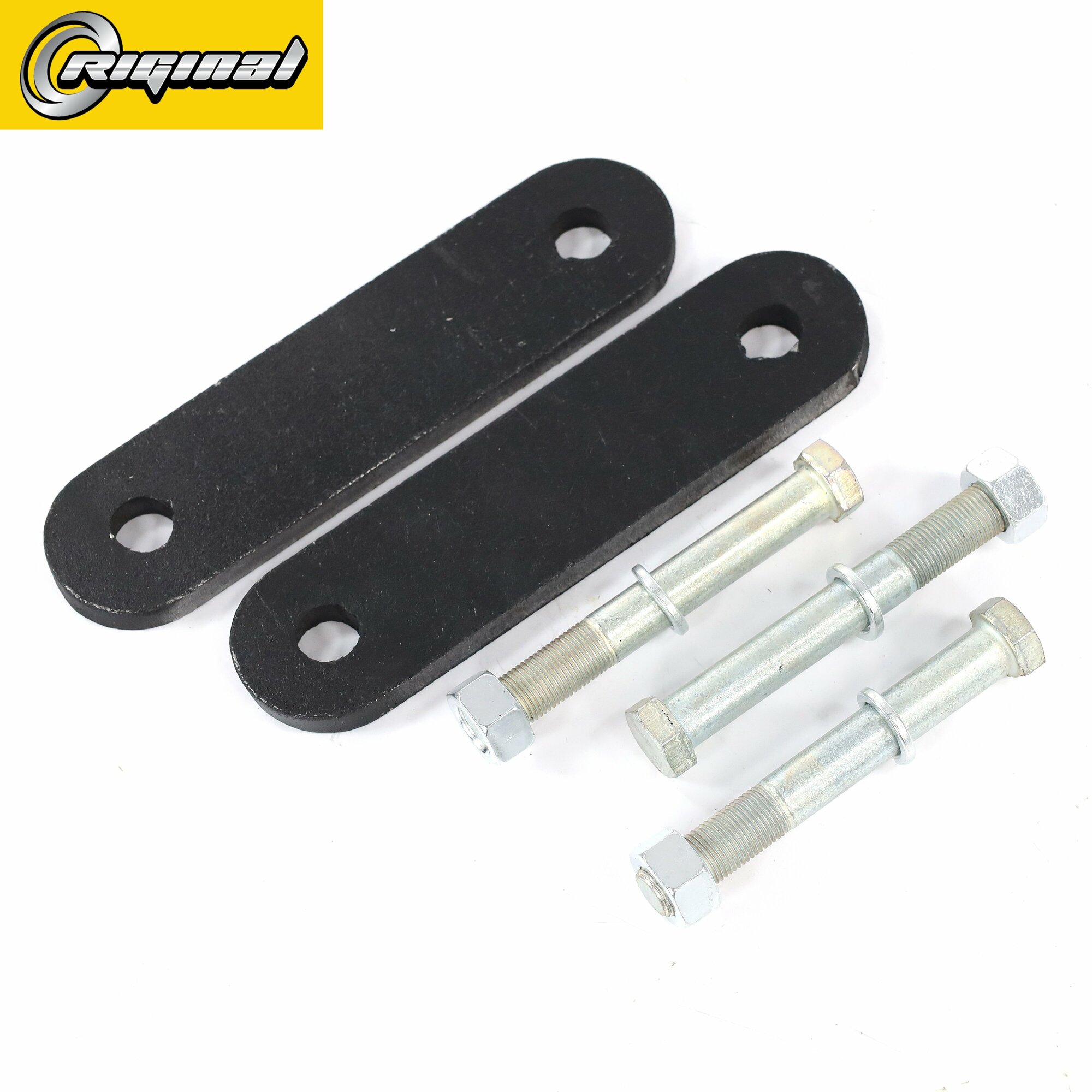 Серьга задней рессоры в сборе для а/м Г-33104 (3 болта+ 2 щеки) усиленная 10 мм Riginal