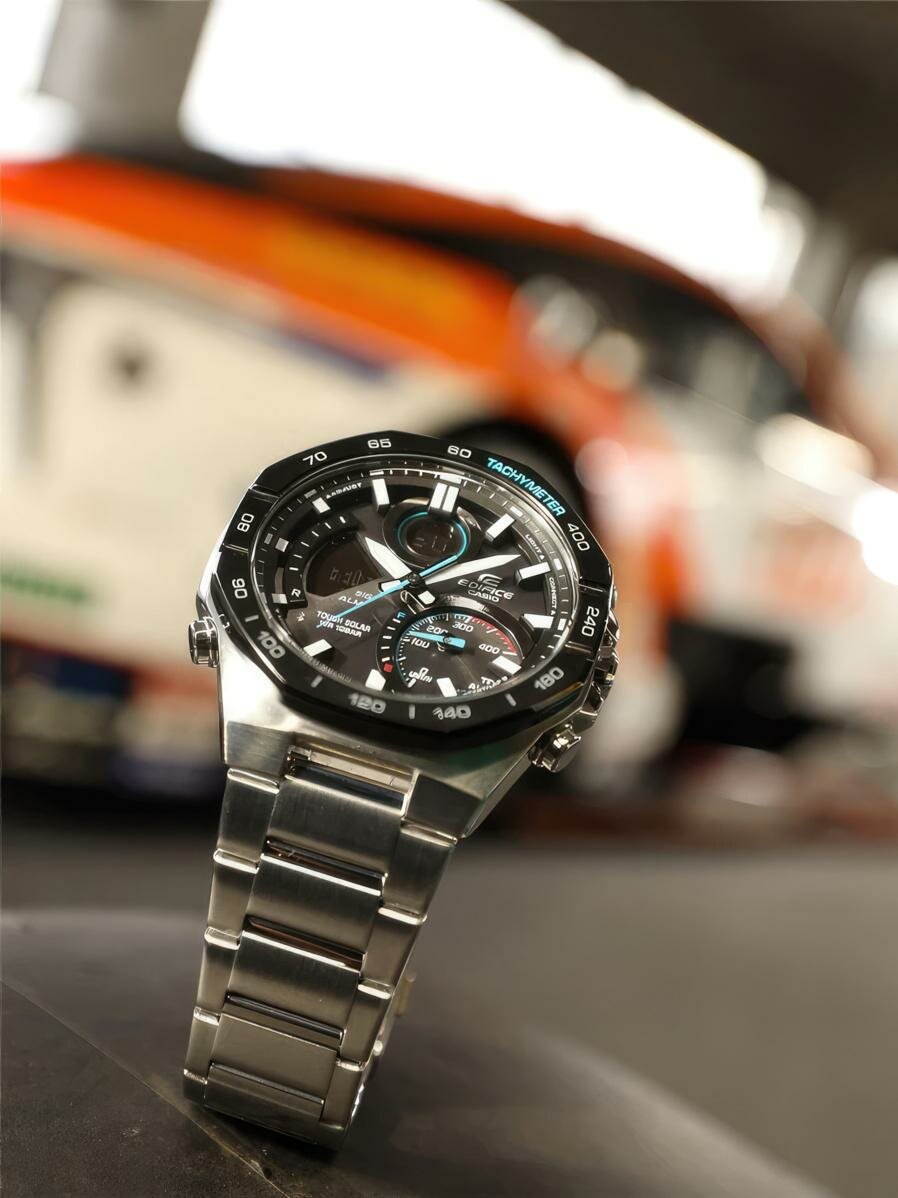 Наручные часы CASIO Edifice, серебристый/черный — фото 1