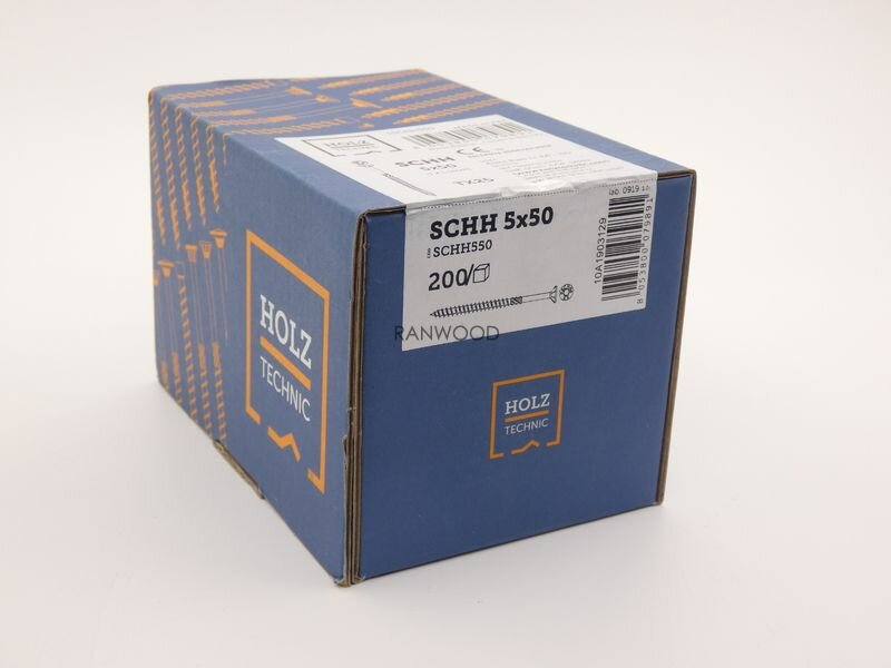 Саморез Rothoblaas (HOLZ TECHNIC) SCHH550 для дерева c потайной головкой 5х50 (200 шт.)