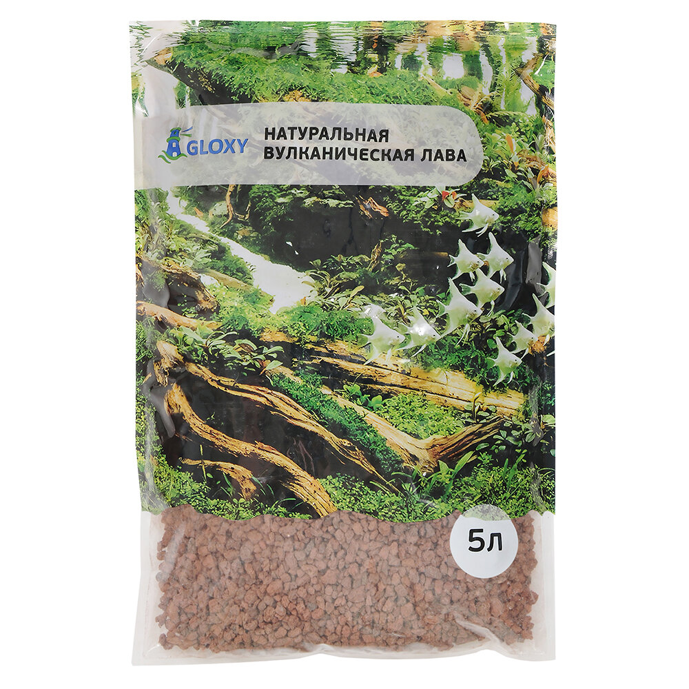 Грунт природный GLOXY Лава красная, 5-9 мм, 5 л