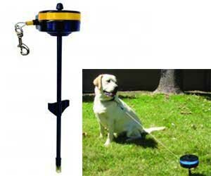 Рулетка для собак средних и крупных пород Lixit с креплением в грунт от 36,3 до 54,5кг 4,6м металлический трос 8402