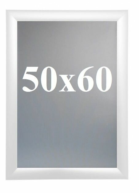 Рамка алюминиевая Клик, 50*60, прямой угол, Белый, защелкивающийся профиль