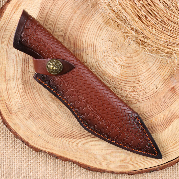 Ножны - чехол для ножа, под лезвие до 15×4.5 см, кожа, коричневые