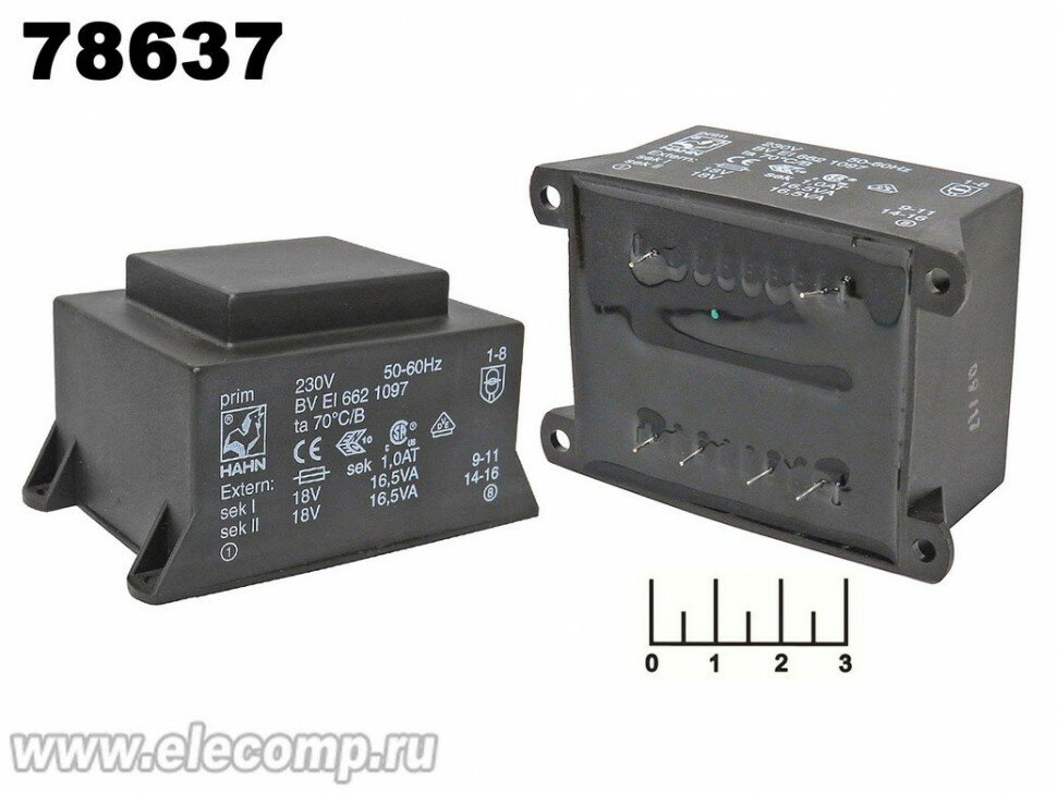 Трансформатор 2*18V 0.92A BVEI 662 1097