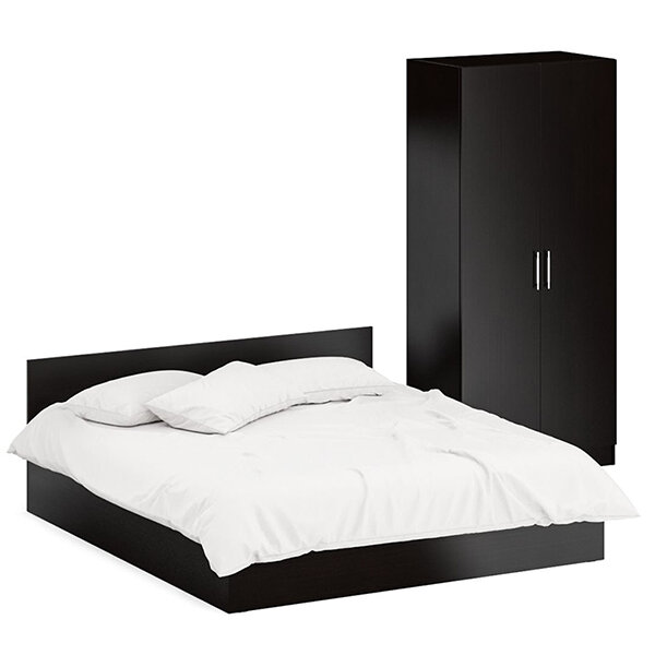 Кровать 1800 + Шкаф 2-х створчатый Стандарт, цвет венге