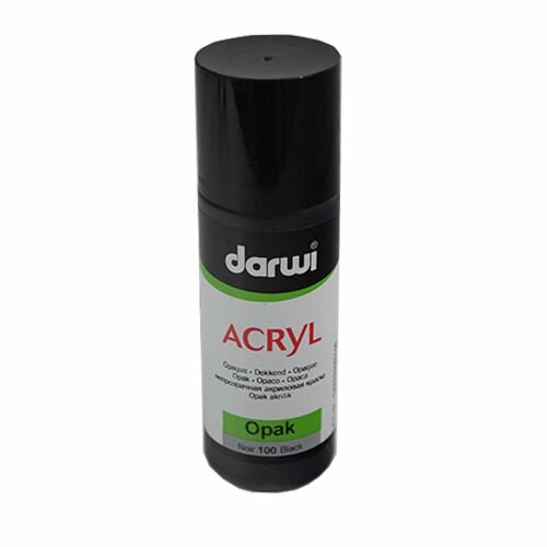 DA0220080 Краска акриловая, укрывистая Opak, 80мл, Darwi (100 Черный)