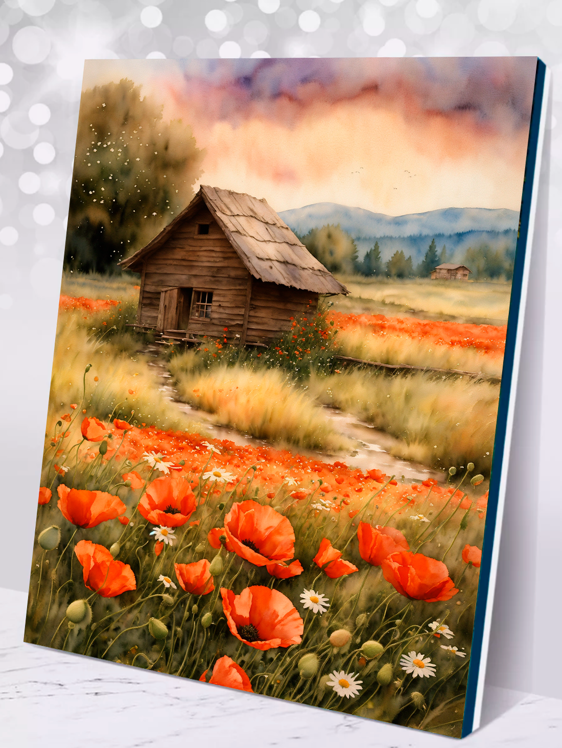 Картина по номерам "Маки и ромашки" 40х50 см, хлопковый холст на подрамнике, акрил, АртТойс