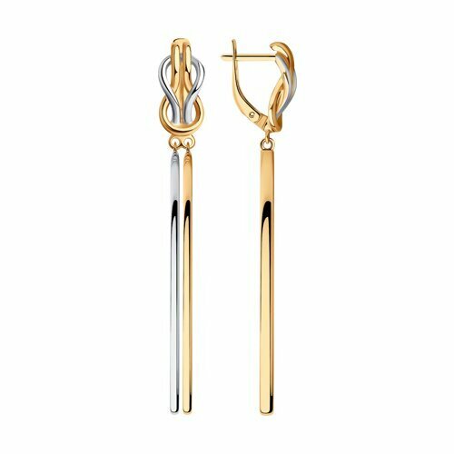 Серьги с подвесками, серебро, 925 проба, золочение