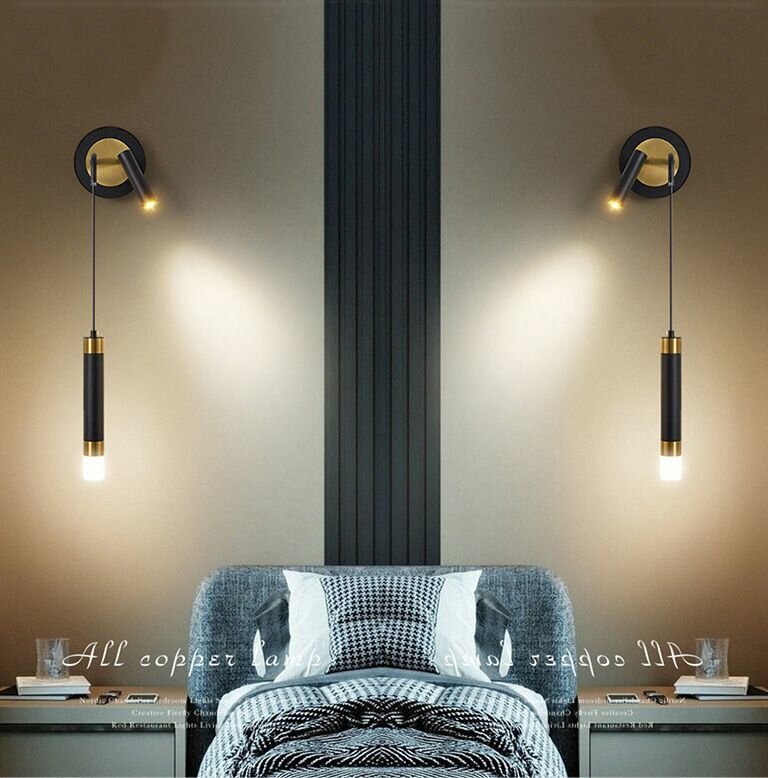 Современный скандинавский внутренний светодиодный настенный светильник с прожектором для спальни, прикроватной тумбочки для чтения, гостиной отеля, домашнего декора, золотых бра