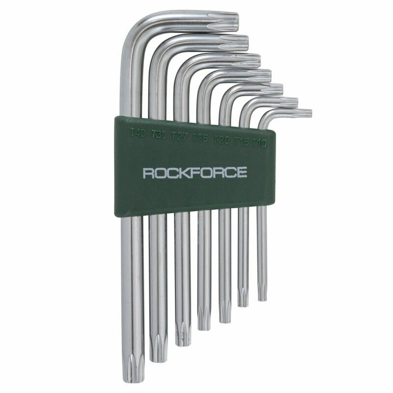 Набор ключей Г-образных TORX 7 предметов ROCKFORCE, в держателе