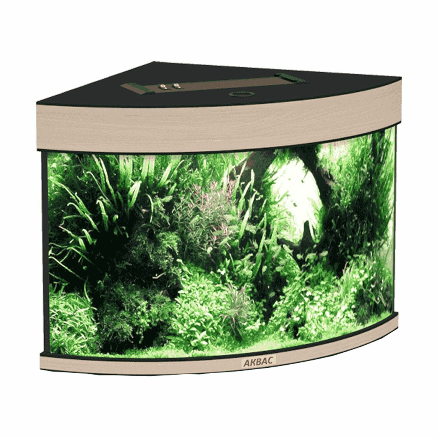 Аквариум угловой 60 литров с освещением, крышкой и тумбой, (46*46*44 см) Аквас