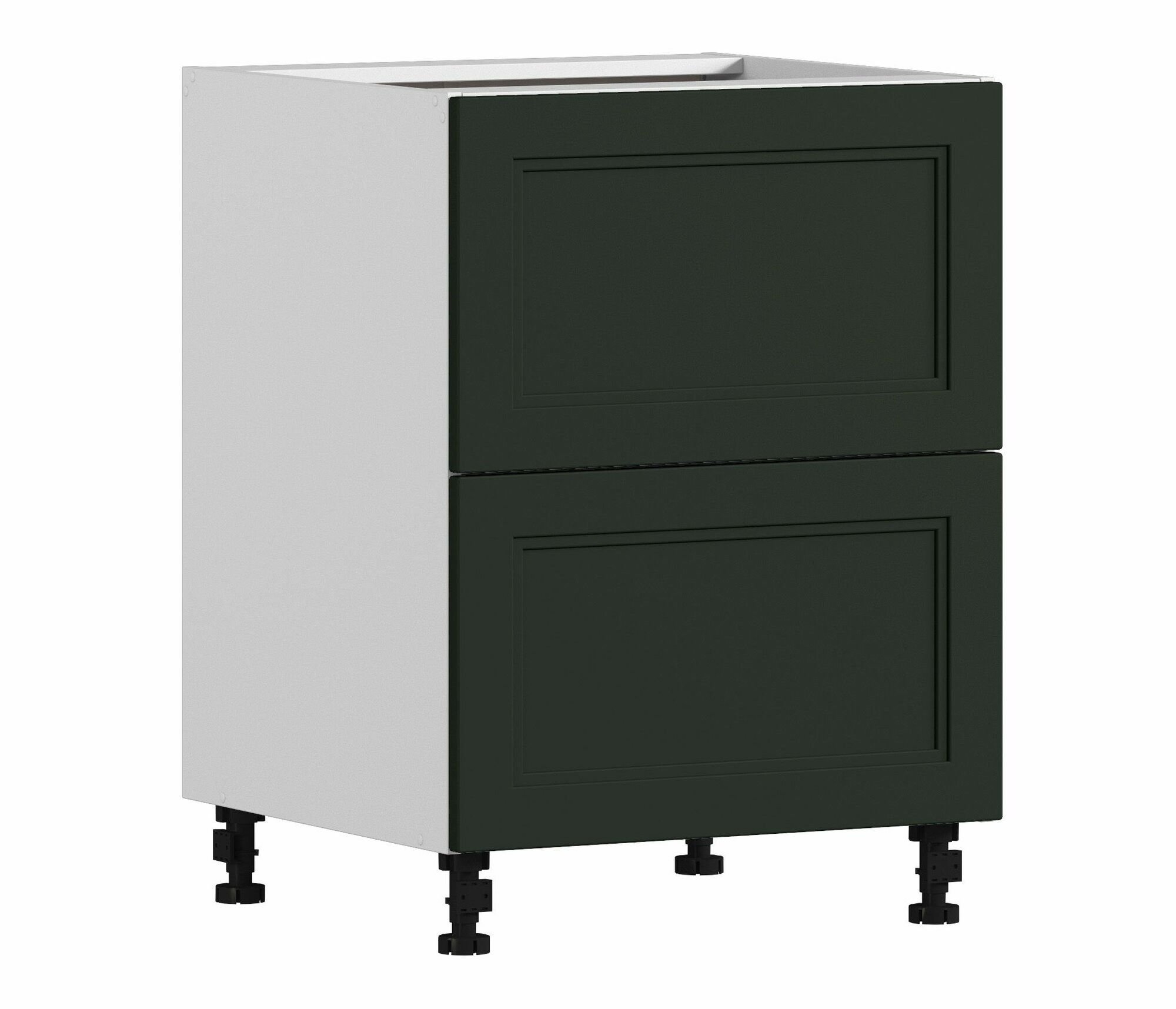 Кухонный модуль напольная тумба столплит Регина РСЯ-60 с ящиками, ЛДСП, Белый/МДФ MODERN Олива, 60х56х82 см