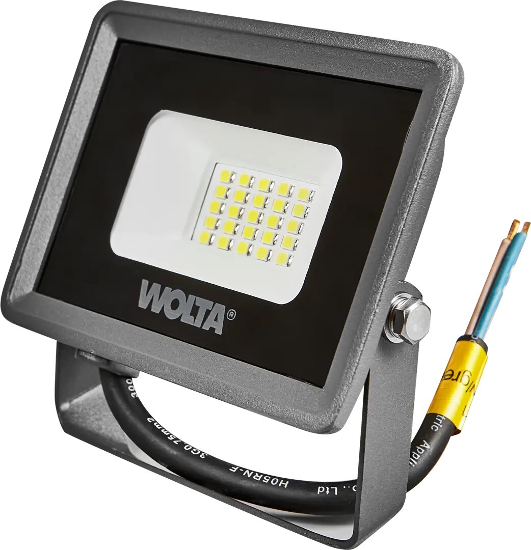 Прожектор светодиодный уличный Wolta WFL-20W/08 20 Вт 5700К IP65 нейтральный белый свет
