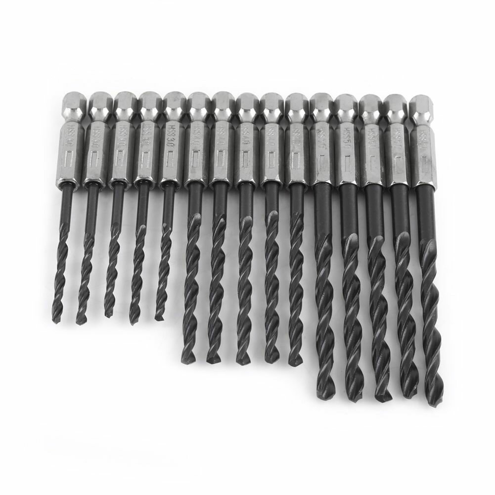 15шт Шестигранные сверла HSS 3/4/5 мм для дерева