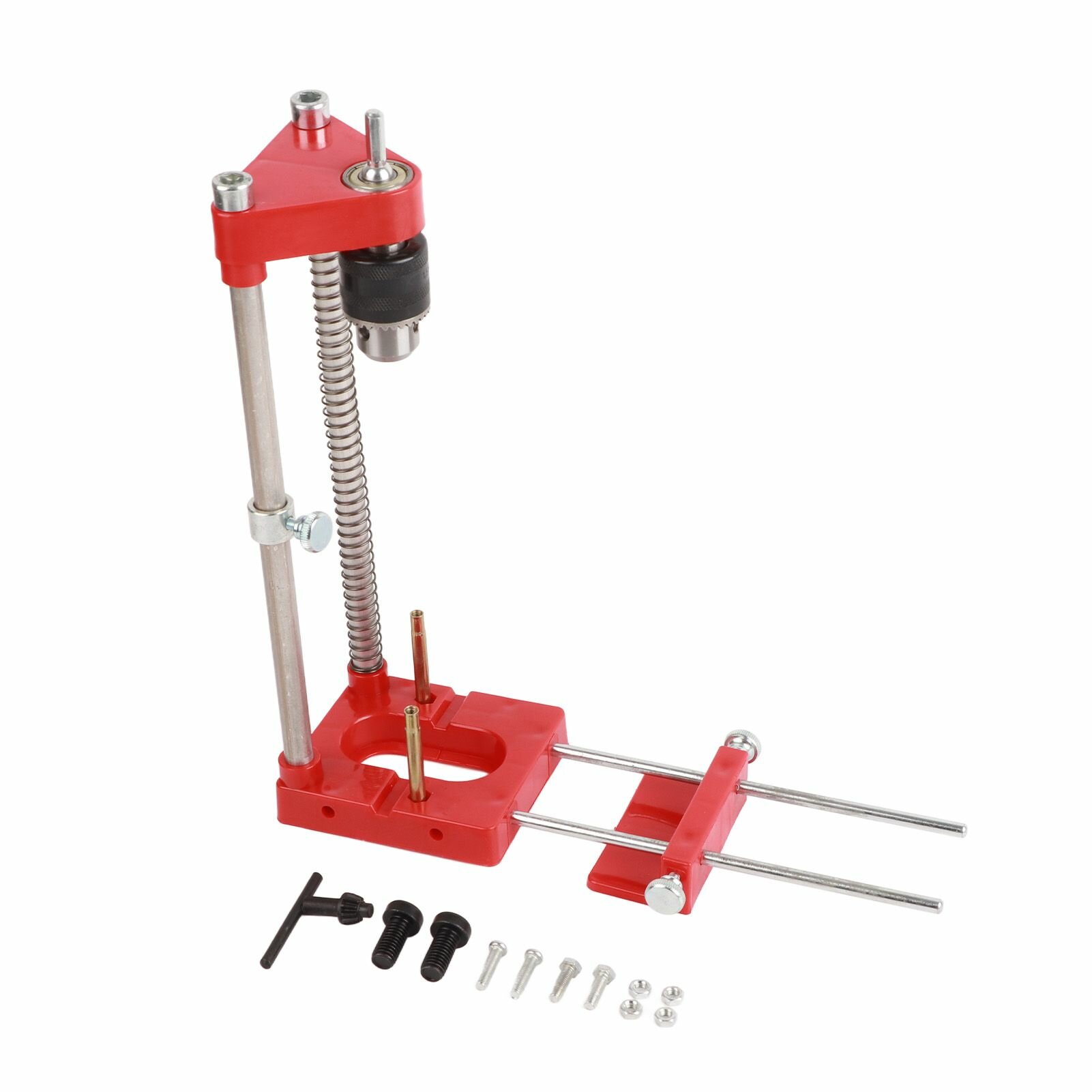 Направляющая для сверления по дереву, регулируемый шаблон для сверления, локатор для пробойника для плотника, пластиковая основа, красный