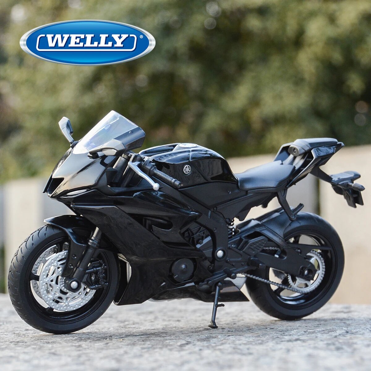 WELLY 1:12 2020 Yamaha YZF-R6 Черная модель мотоцикла Черный, Black