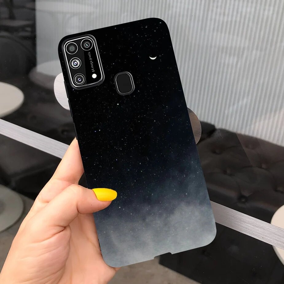 Чехол для Samsung Galaxy M31 SM-M315F с милым медведем и рисунком, Black 1751, Samsung Galaxy M31