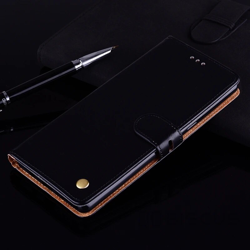 Черный кожаный чехол для Samsung Galaxy A30S/A307