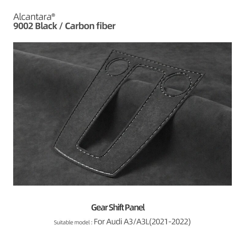 Накладка из алькантары TPIC для Audi A3 8Y A3L 2020- — Декоративная наклейка на центральную консоль и рычаг переключения передач, аксессуары для интерьера автомобиля Alcantara Black