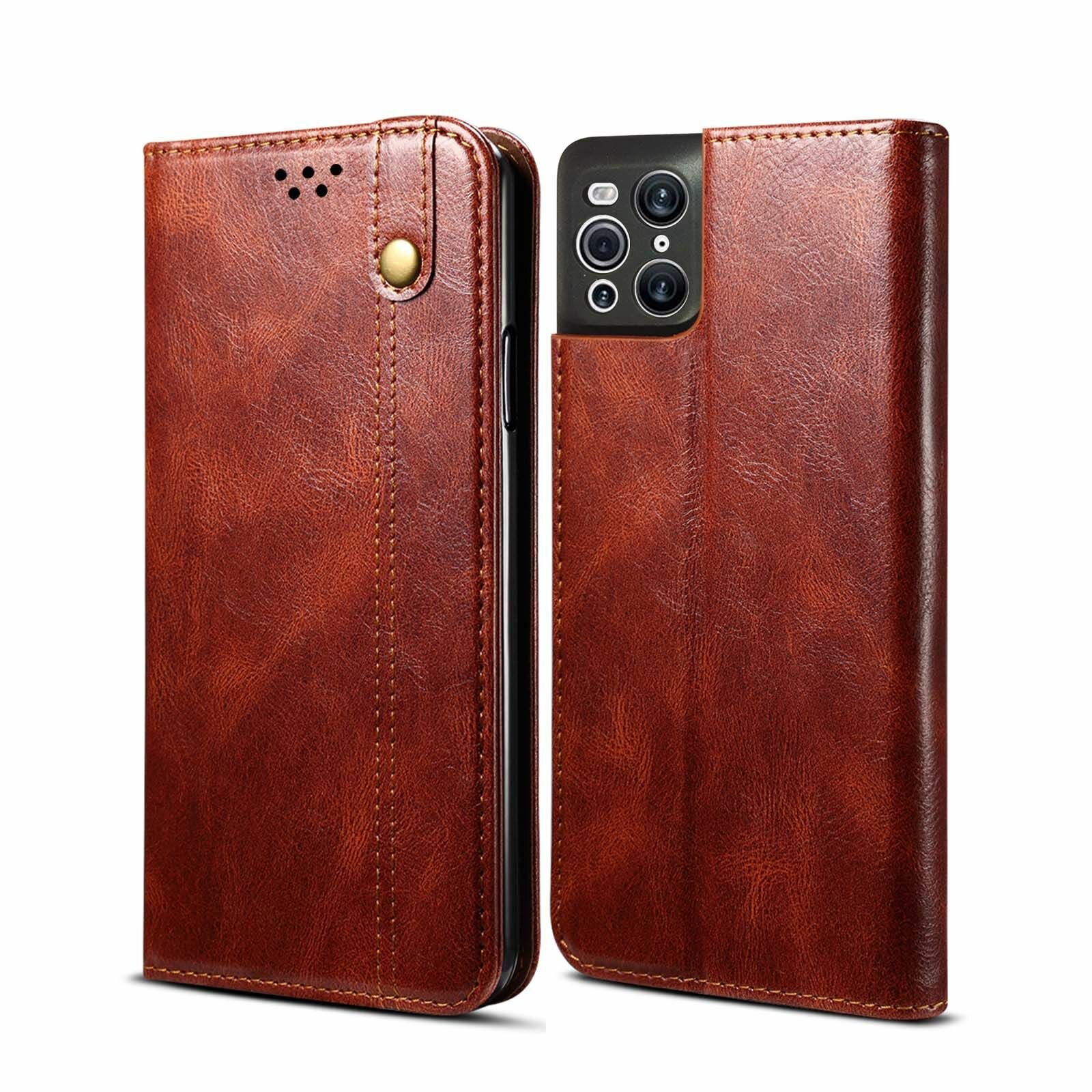 ESEBLE Кожаный чехол для Oppo Find X3 / X3 Pro / Оппо Финд X3 Про / Защитный чехол книжка с визитницей из экокожи