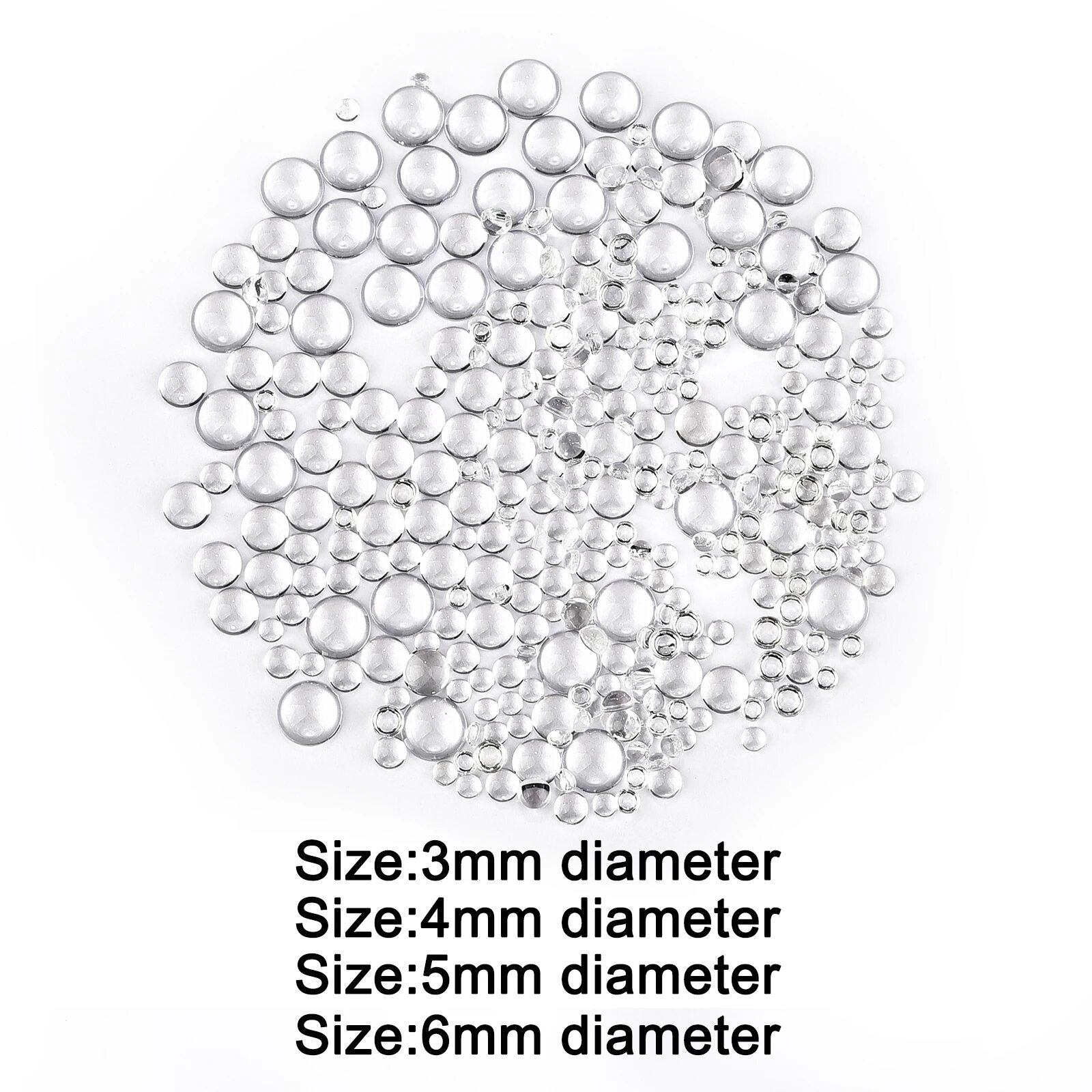 Декоративные камни капли росы из смолы 350 шт. big 3.4.6.8mm