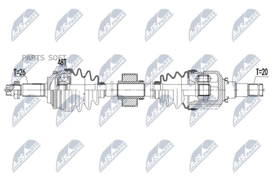 NTY NPW-TY-139 полуось TOYOTA PRIUS 1.5HYBRID 00-09 /PRAWA/