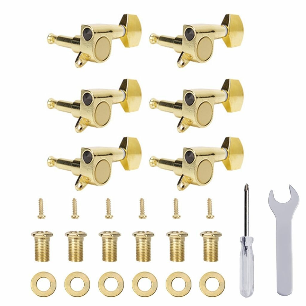 Струнные аксессуары, Электрогитара с полностью закрытым набором струнных кнопок-золото