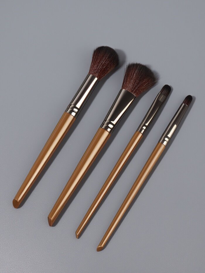 Набор кистей для макияжа PASTEL BLUSH, 4 шт, 15.5 (±1) см, коричневый