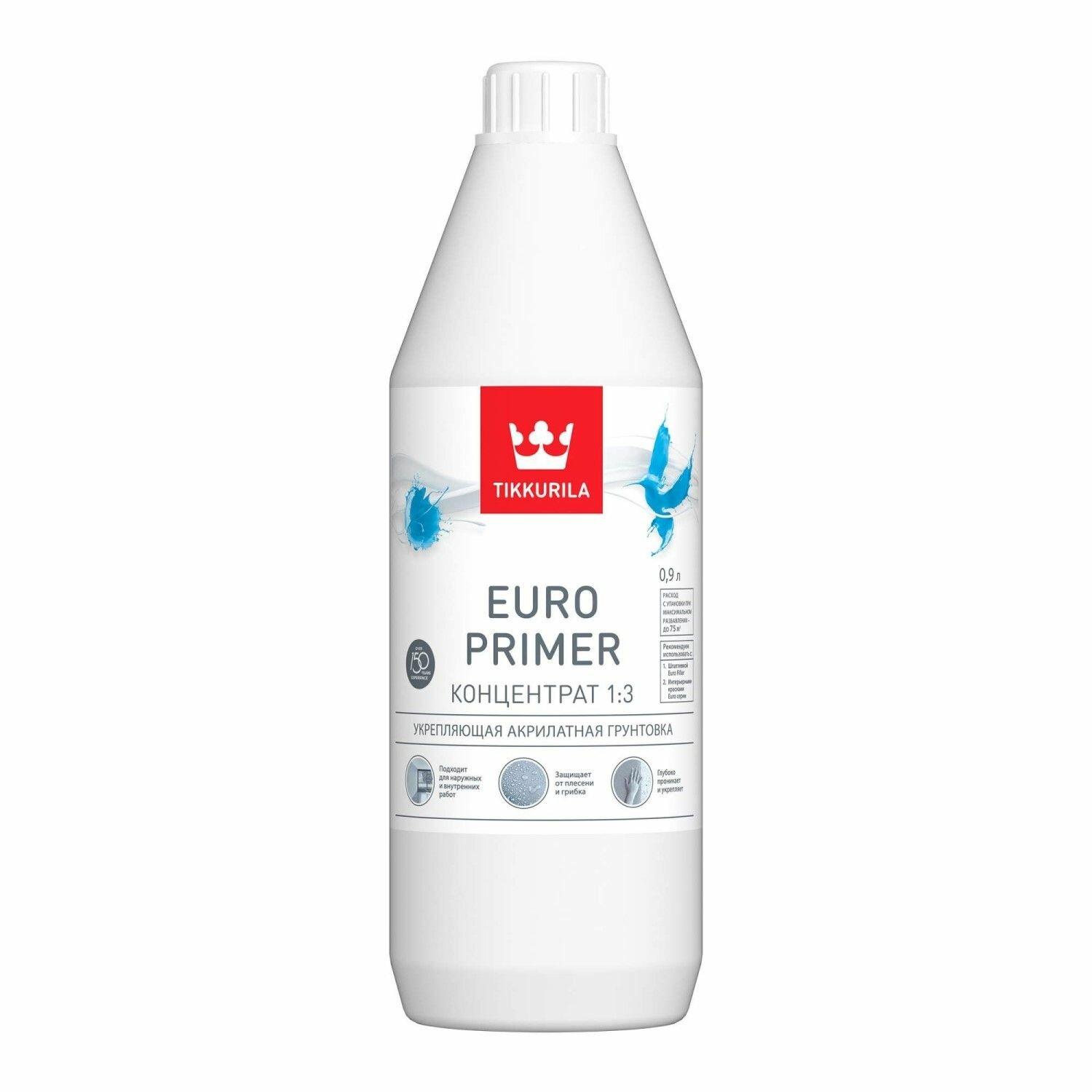 Грунтовка концентрированная 1:3 Tikkurila / Tikkivala Euro Primer (0,9л)