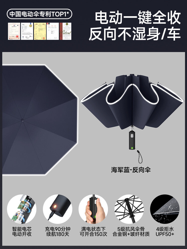 Интеллектуальный электрический зонт на все времена, полностью автоматическое открывание и закрывание, двойное использование, защита от солнца, подарок, рекламный зонт