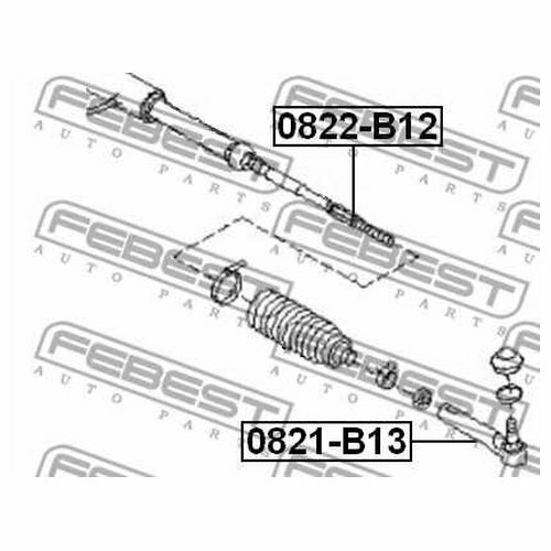 Тяга рулевая Febest 0822b12 для Subaru Forester, Impreza, Legacy I, II, III, Leone
