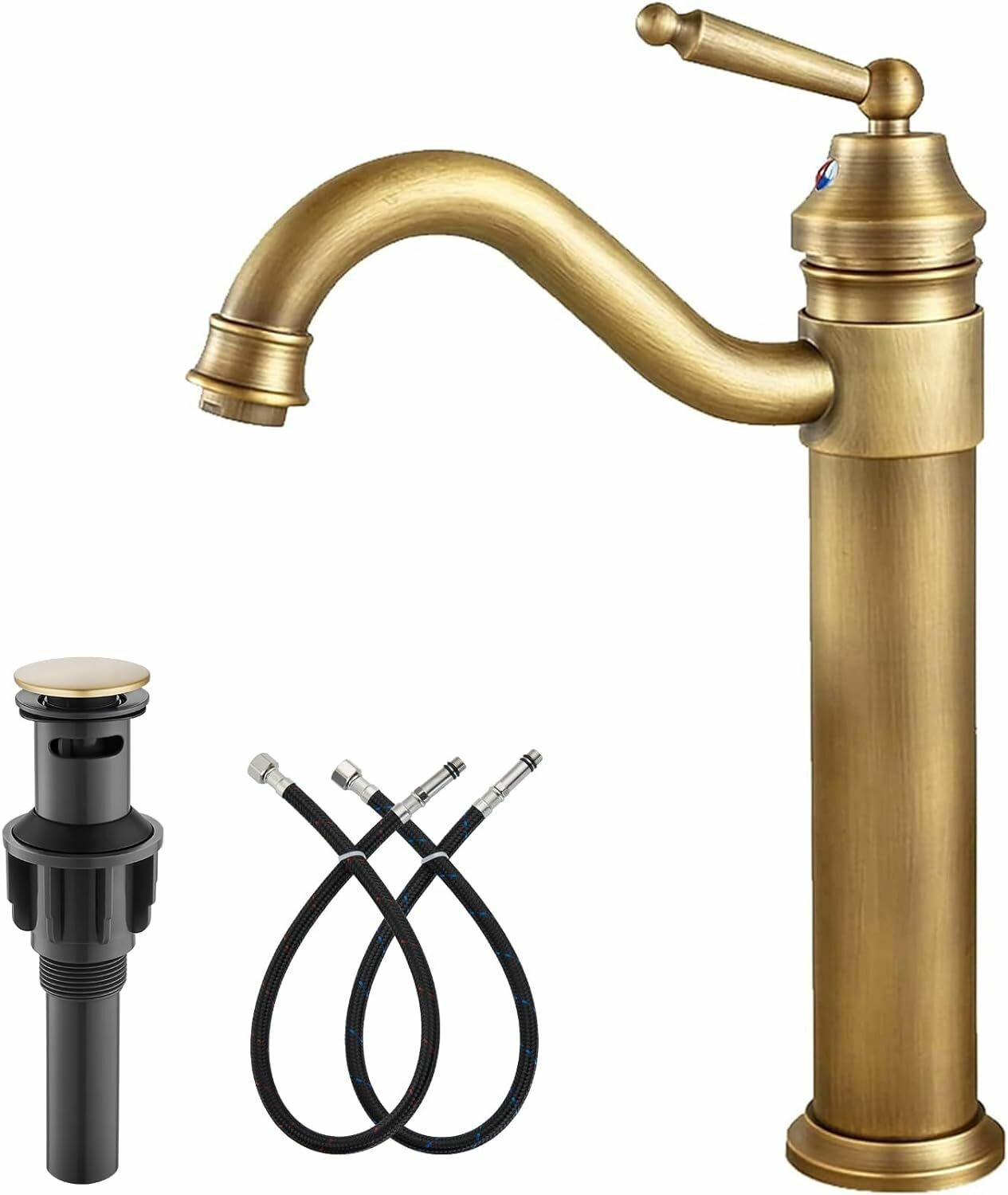 Смеситель для раковины в контейнере для ванной комнаты, латунь с одной ручкой, настольная установка