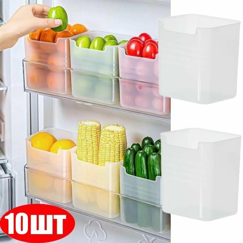 Ящик для холодильника, прозрачный, полипропилен, бесцветный, 10шт