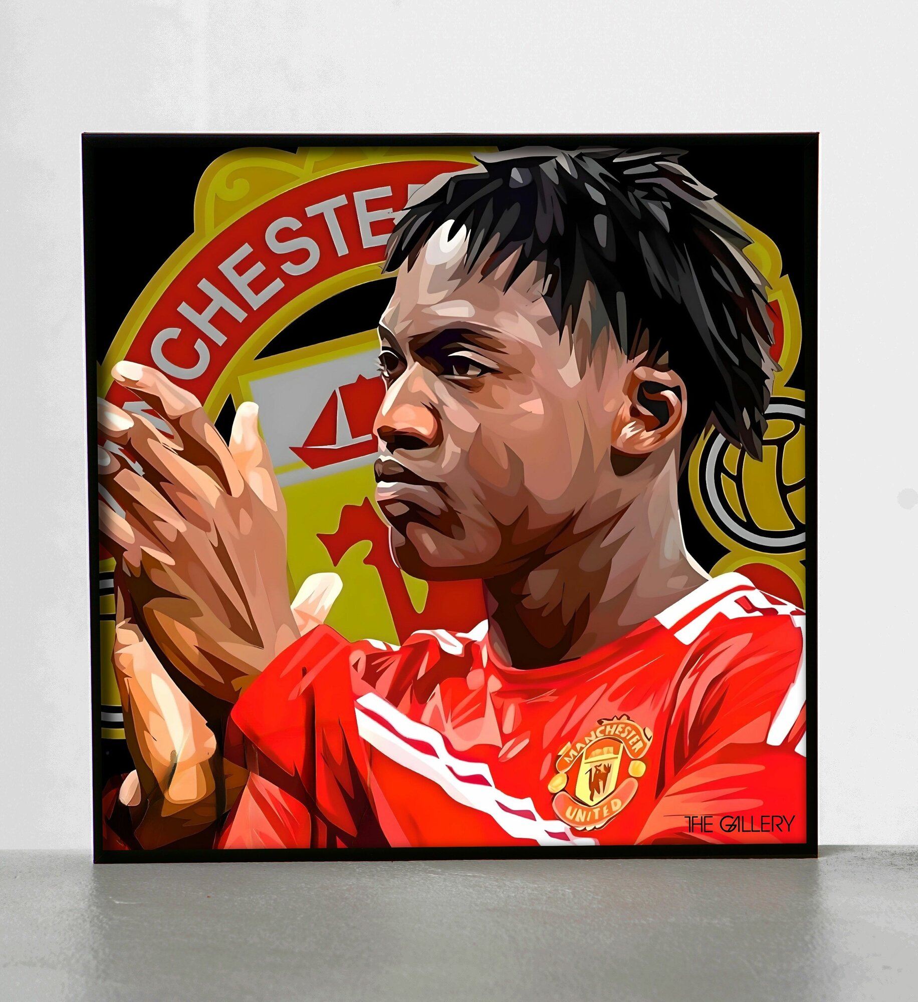 Картина постер в рамке Кобби Мейну / 50см х 50см / Манчестер Юнайтед в стиле поп-арт
