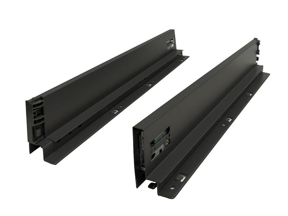 VVT Направляющие с доводчиком для малого ящика POWER BOX, сталь, пластик , GRPH Графитовый , 86*47*440 GRPH Графитовый