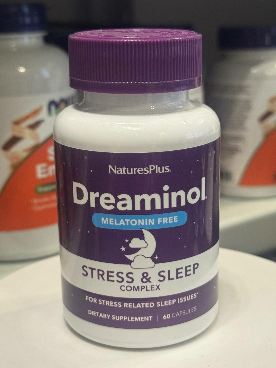 NaturesPlus Dreaminol, Комплекс для борьбы со стрессом и улучшения сна, без мелатонина, 60 капсул