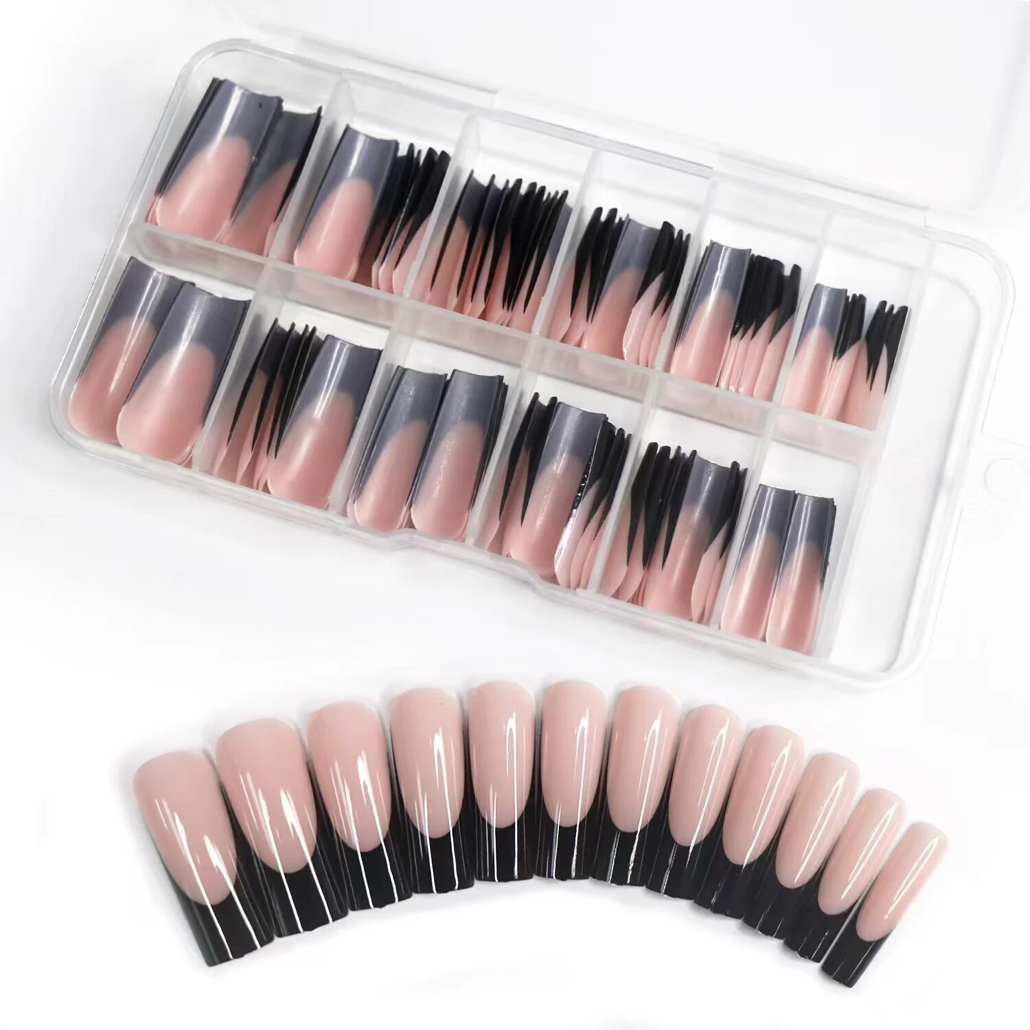 Накладные ногти Black French Tips XL 120 шт.