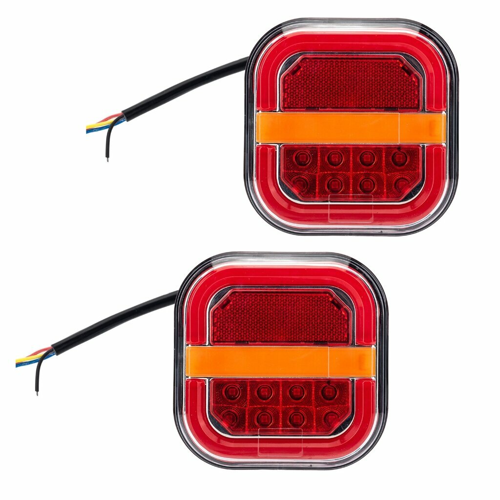 12V 24V LED Задний Фонарь Прицепа Грузовика Задний Фонарь Поворота Номерного знака Задний Стоп-сигнал Заднего хода 2x